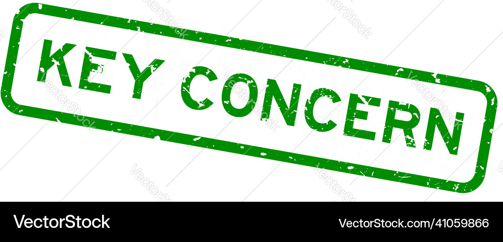 Grunge green key concern word square rubber seal Vector Image