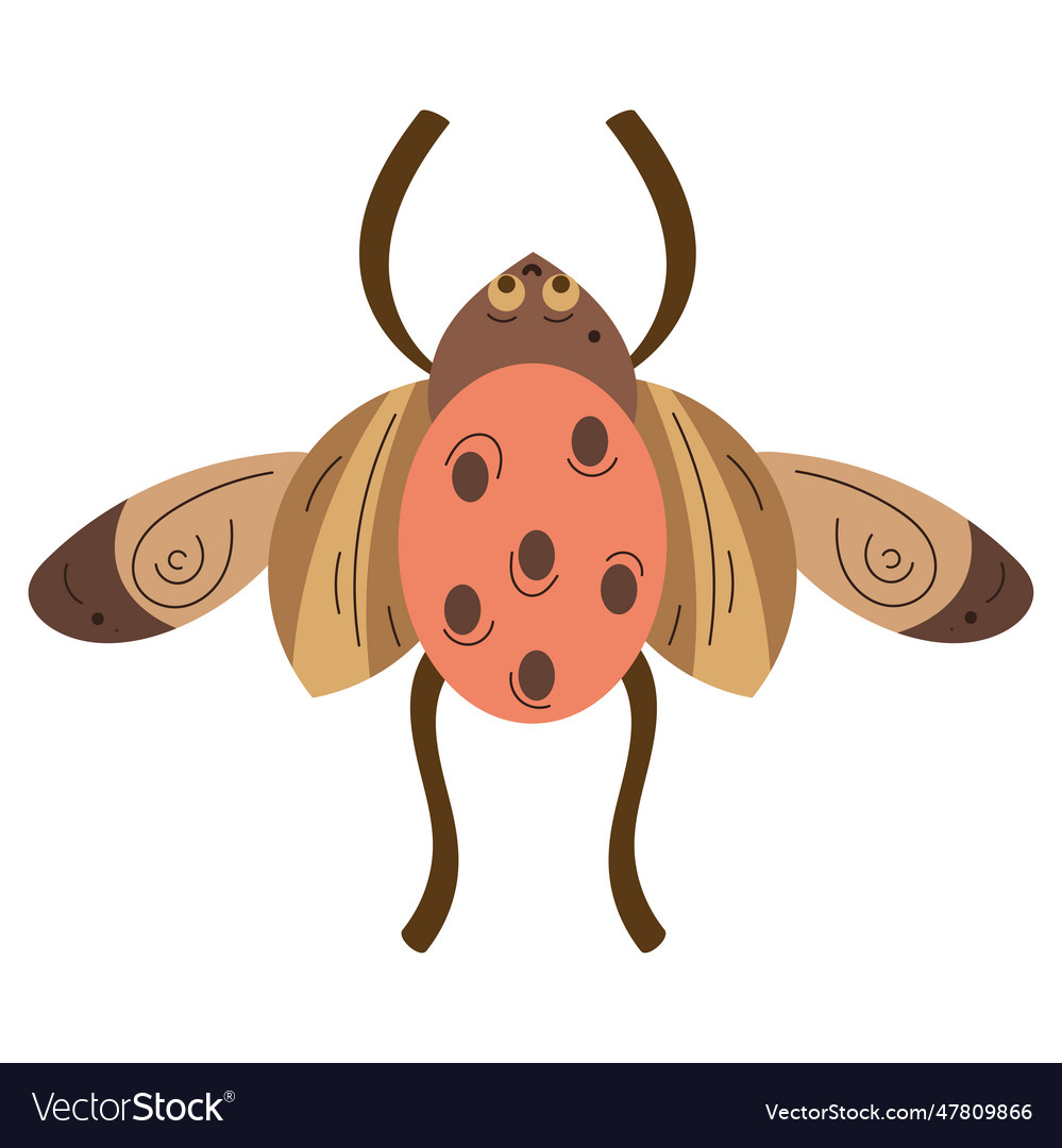 Isolated Colored Ladybug Sketch Character Vector Image