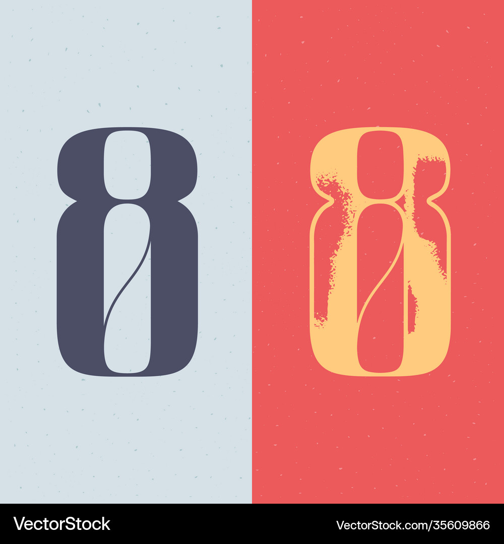 Number eight logo serif style set with elegant Vector Image