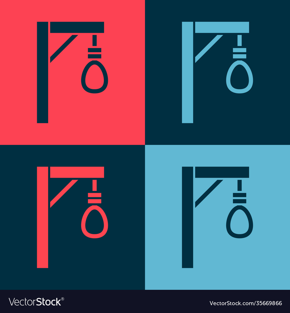 Pop art gallows rope loop hanging icon isolated Vector Image