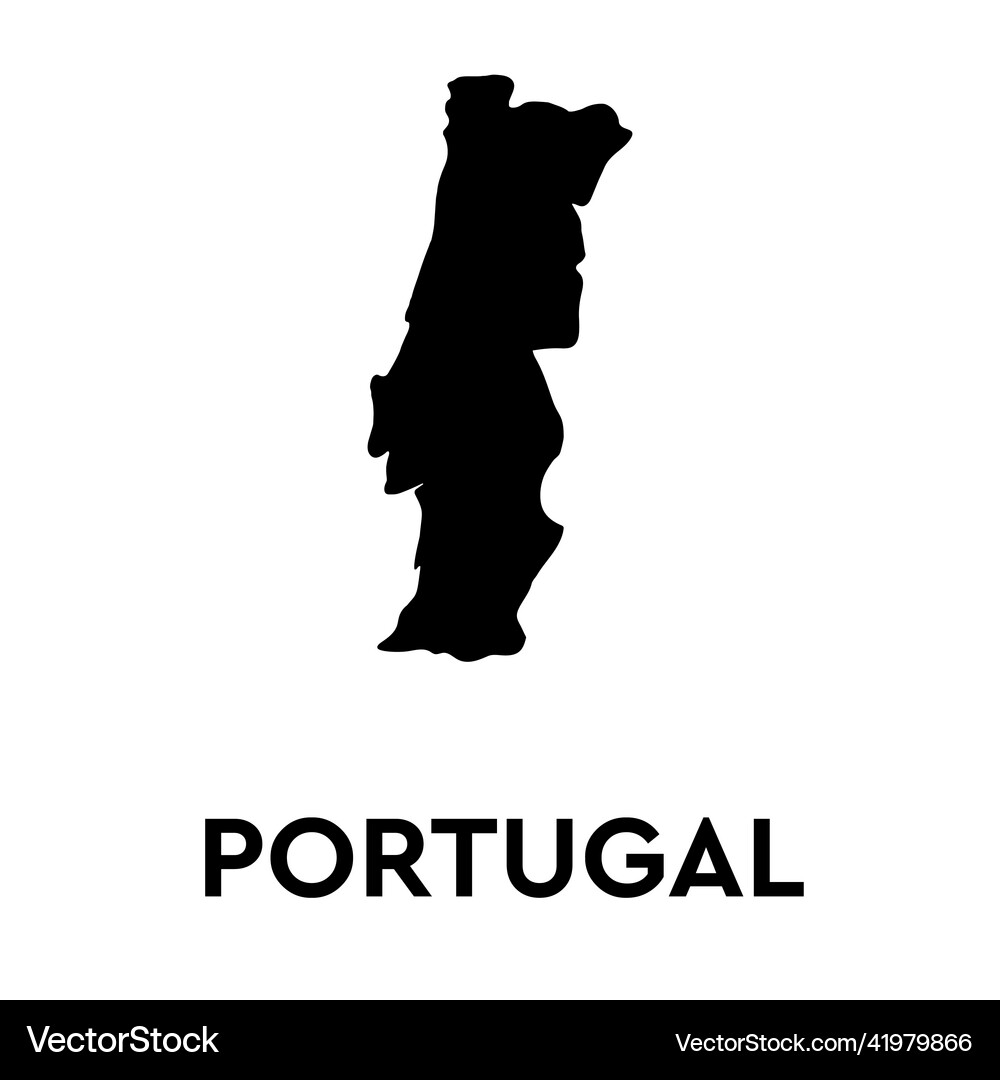 Portugal - europe countries map icon template Vector Image