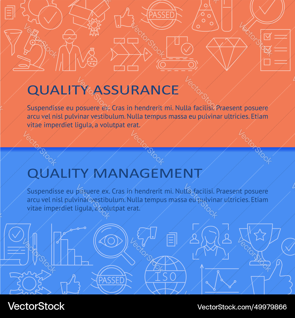 Quality assurance and management banner templates Vector Image