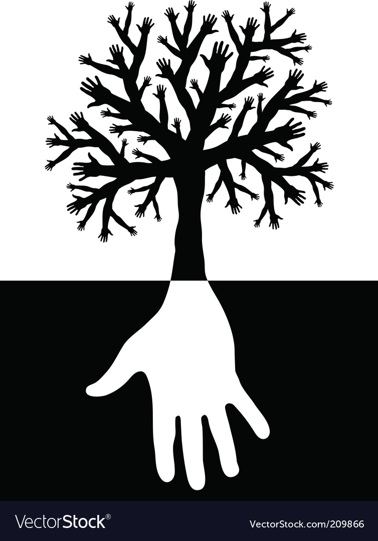 Tree hands Royalty Free Vector Image - VectorStock