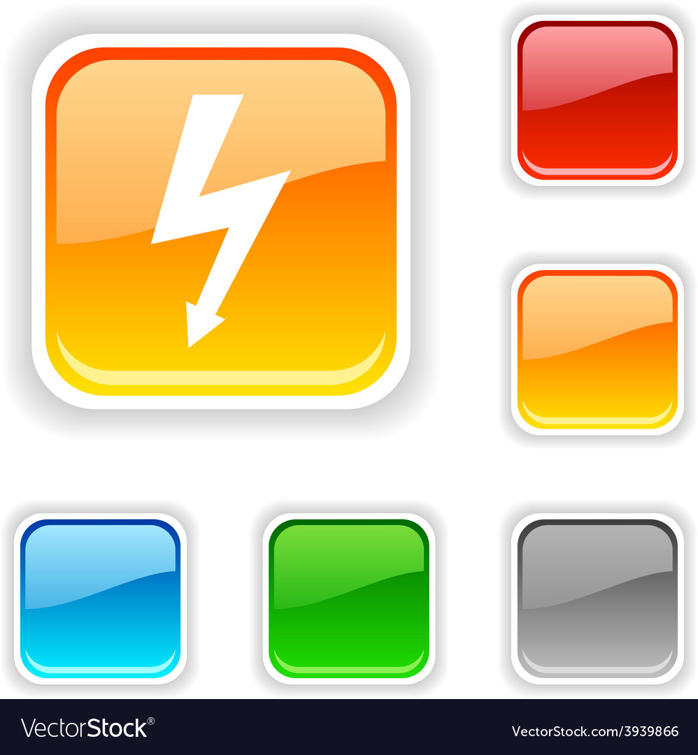 Warning button Royalty Free Vector Image - VectorStock