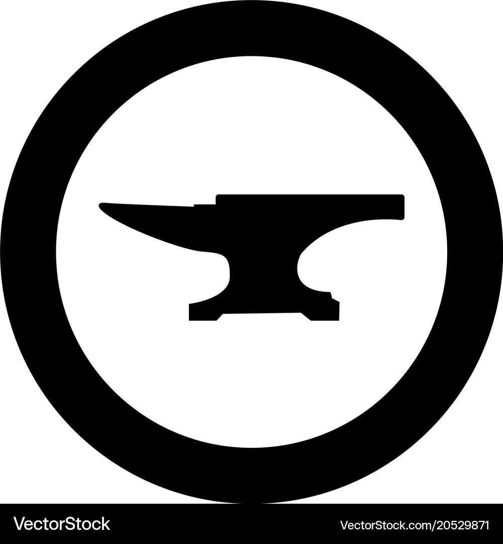 Black Anvil Icon - Smithing Symbol Royalty Free Vector Image