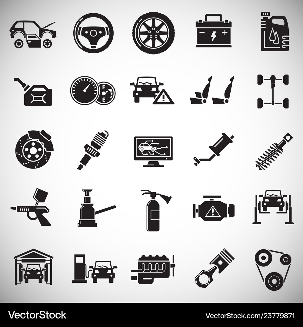 Car service icons set on white background Vector Image