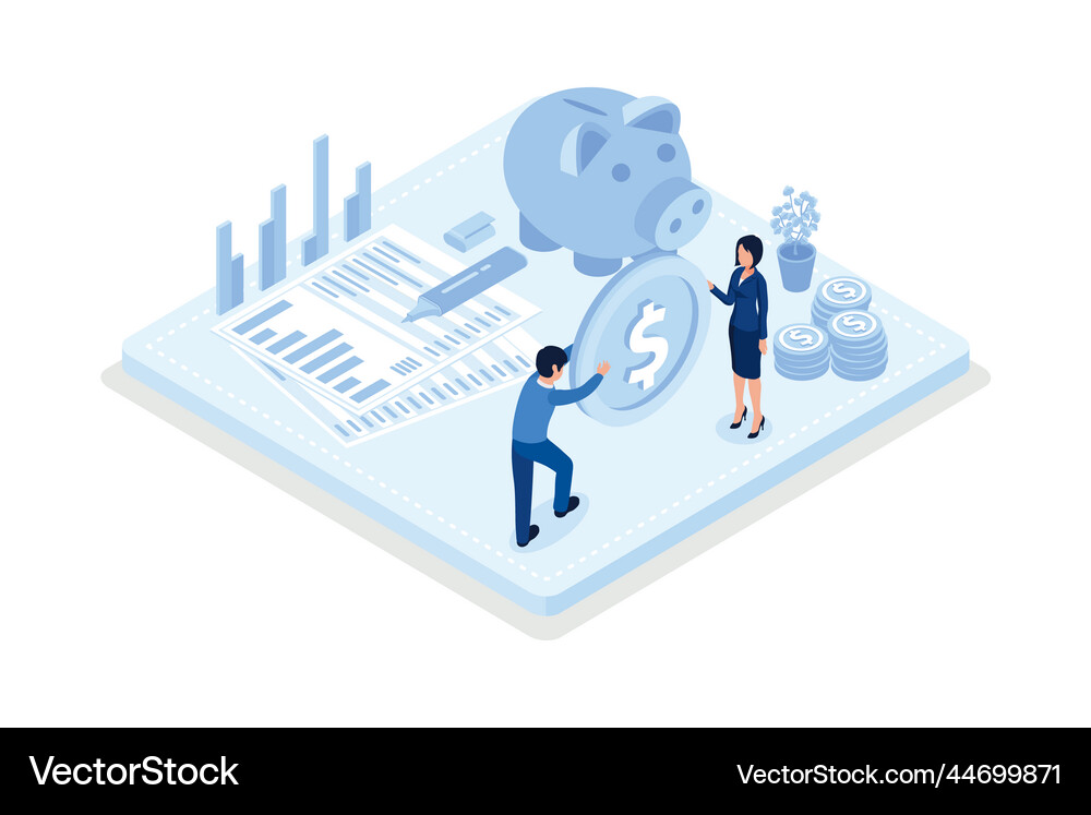 Character getting tax return taxation concept Vector Image