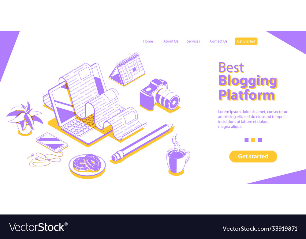 Creative blogging content marketing strategy blog Vector Image