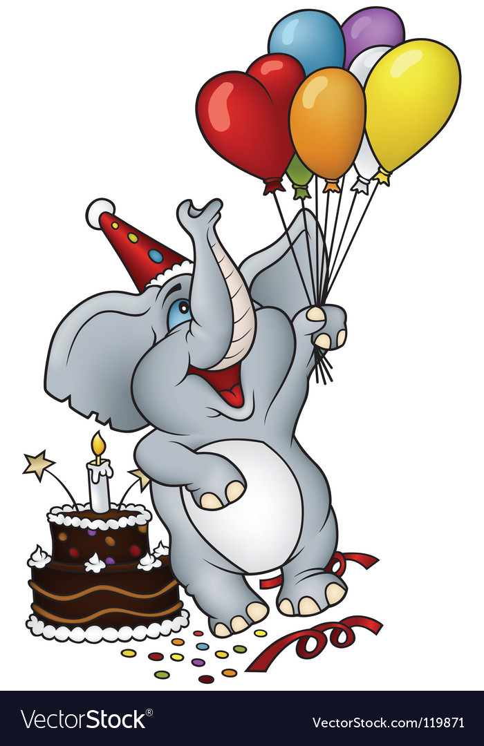 Elephant happy birthday Royalty Free Vector Image