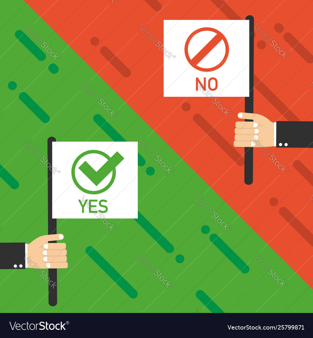 Flags yes Royalty Free Vector Image - VectorStock