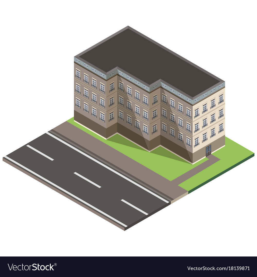 Isometric building city 3d icon design house Vector Image
