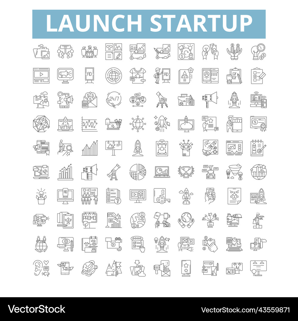 Start Start-Start-Symbole Liniensymbole Lizenzfreier Vektor