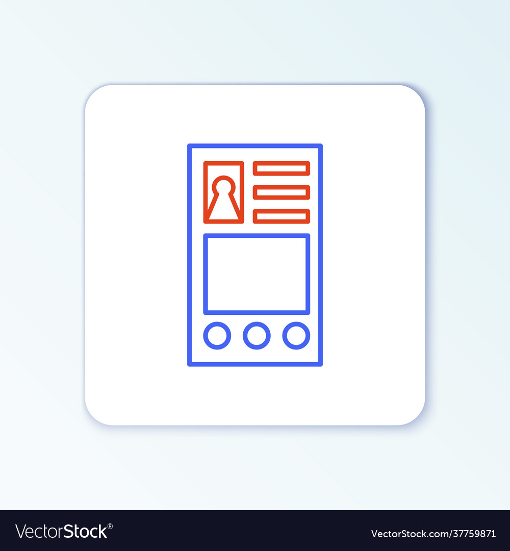 Line create account screen icon isolated on white Vector Image