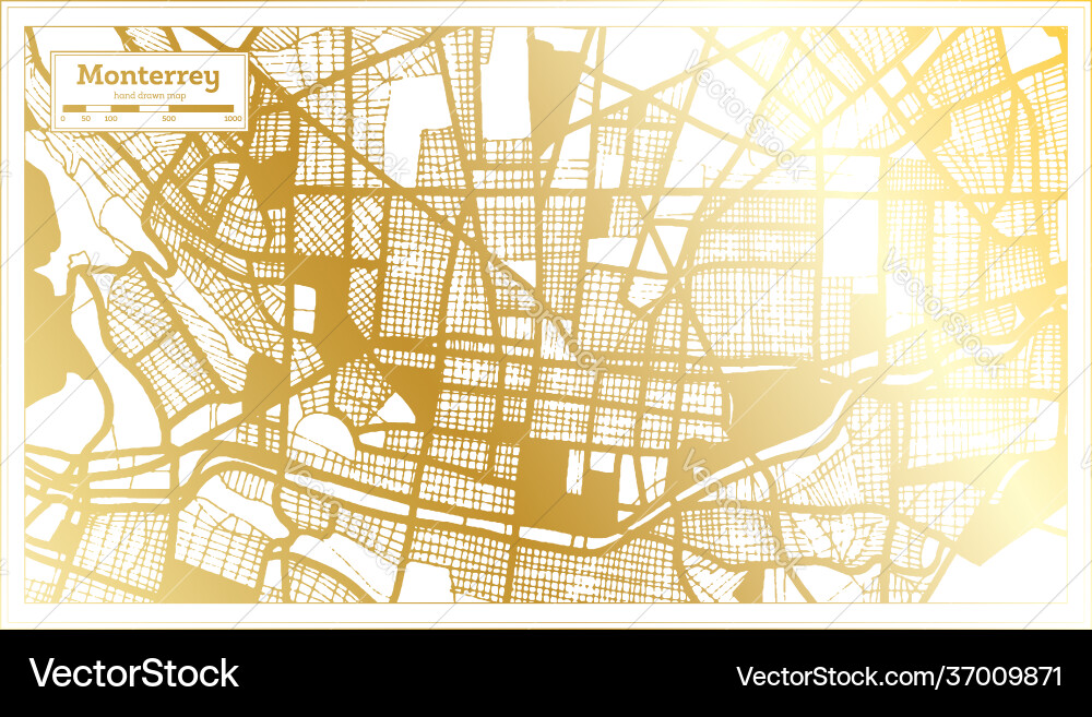 Monterrey mexico city map in retro style Vector Image