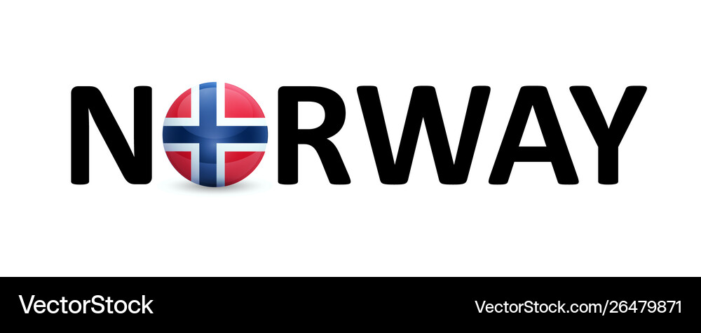 Norway - sign with a round flag in text Royalty Free Vector