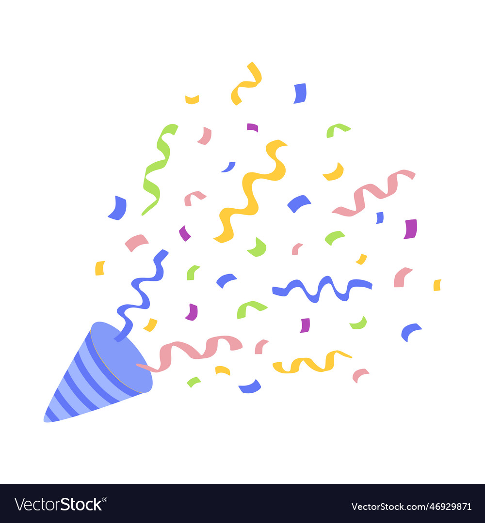 Party popper exploding festive Royalty Free Vector Image