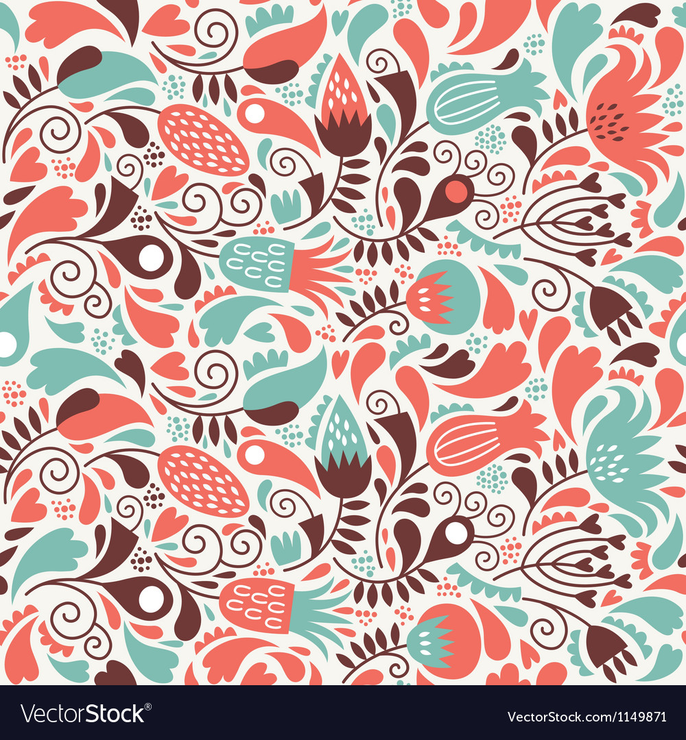 Seamless pattern with floral elements Royalty Free Vector