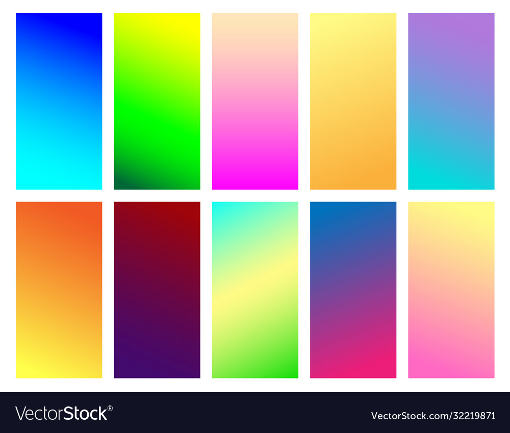 Set color gradient backgrounds Royalty Free Vector Image