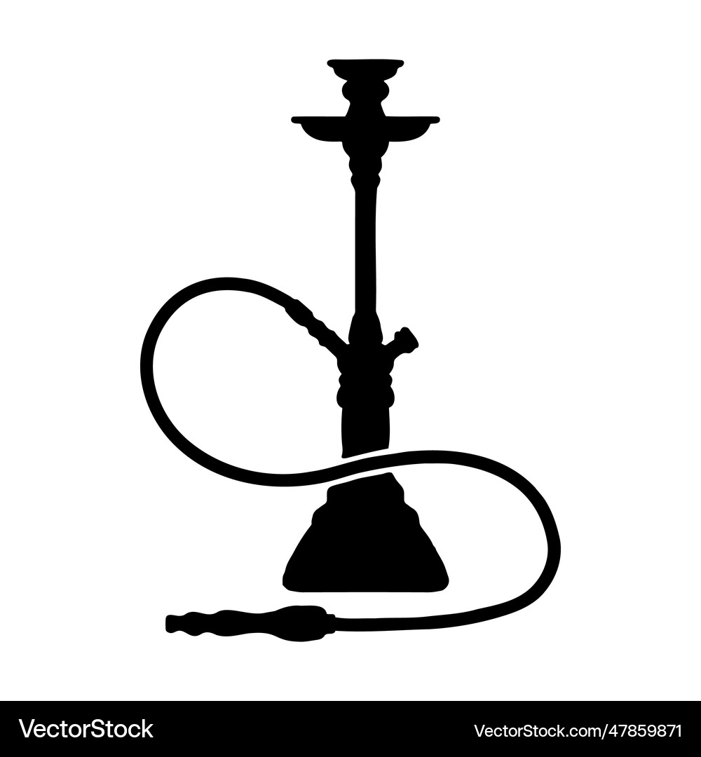 Shisha hookah black silhouette hookah Royalty Free Vector