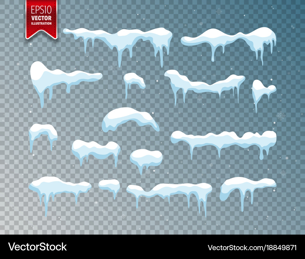 Snow ice cap snowfall with snowflakes winter Vector Image
