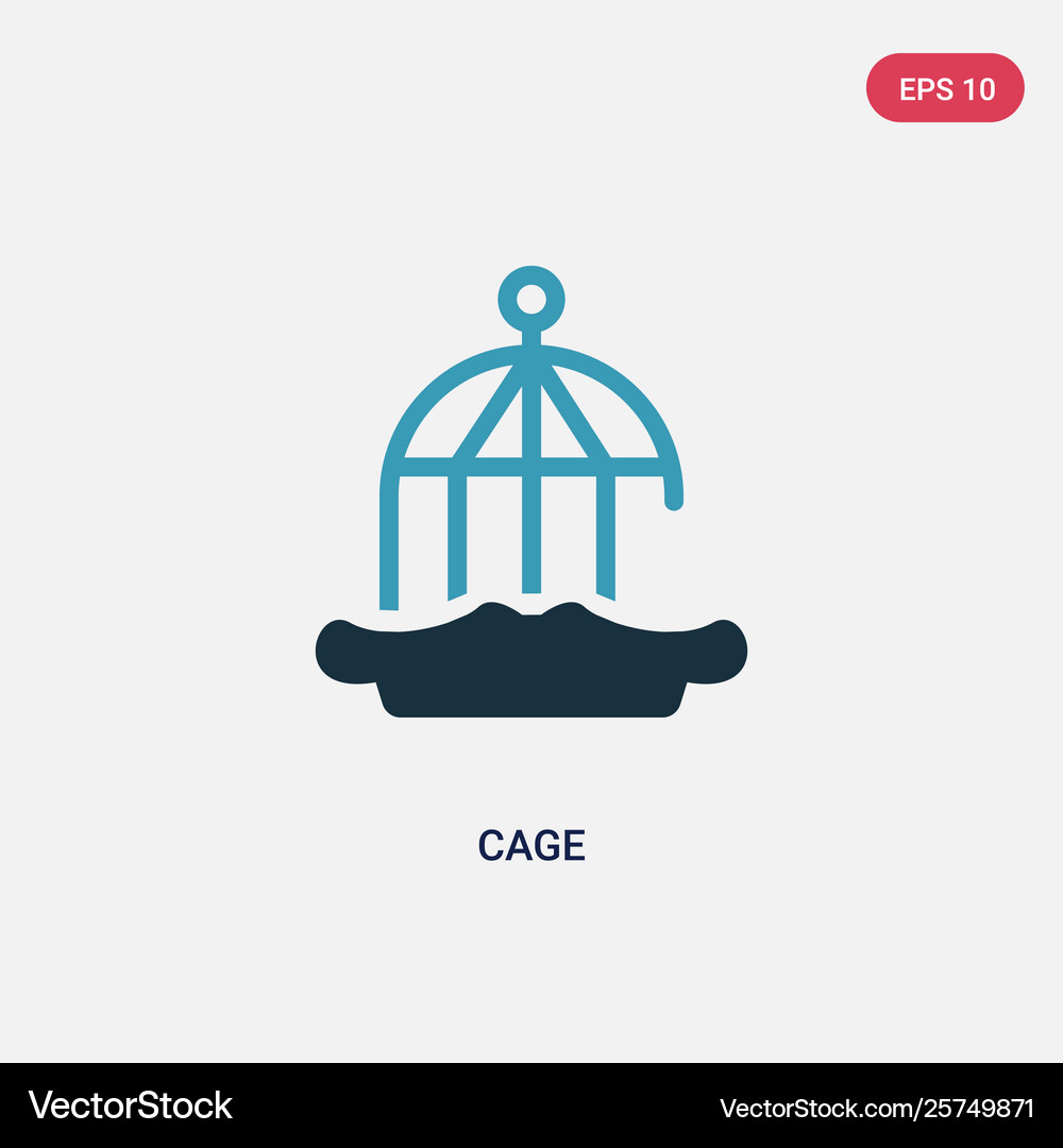 Two color cage icon from animals concept isolated Vector Image