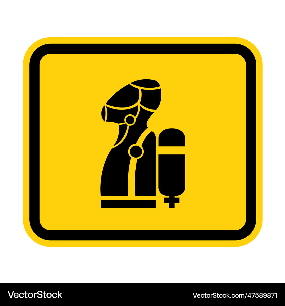 Wear scba self contained breathing apparatus Vector Image