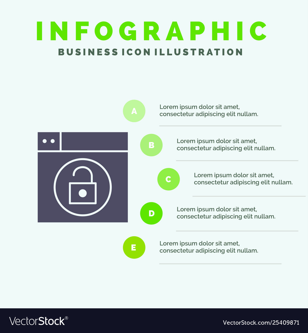 Web design lock unlock solid icon infographics 5 Vector Image Web design lock unlock solid icon infographics 5 Vector Image