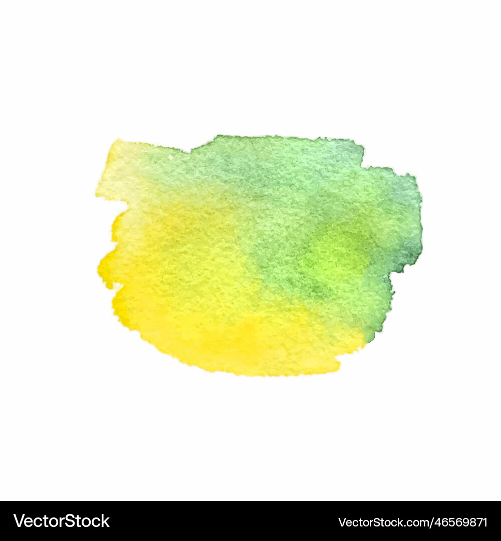 Yellow green watercolor stain Royalty Free Vector Image
