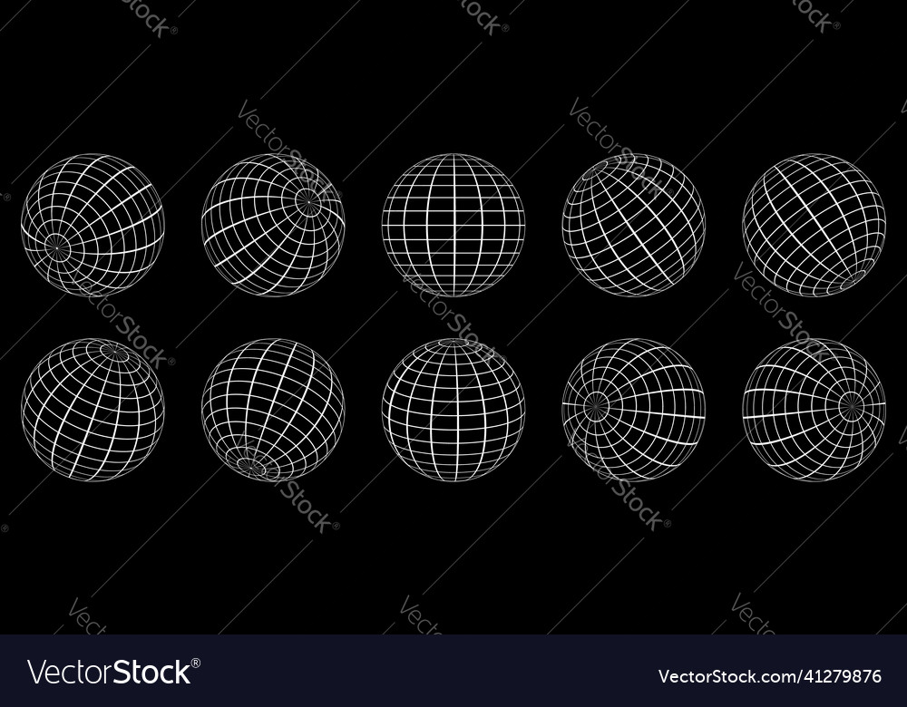 3D Globe Grid Sphere Royalty Free Vector Image