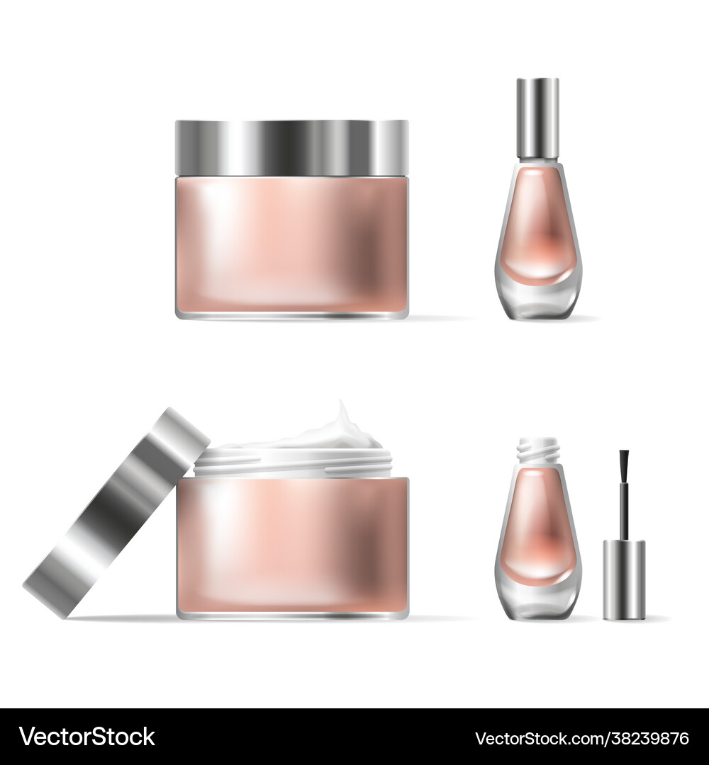A realistic style transparent glass cosmetic Vector Image
