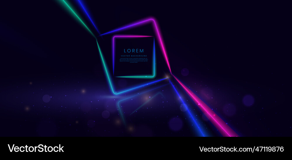 Abstract technology futuristic neon color square Vector Image