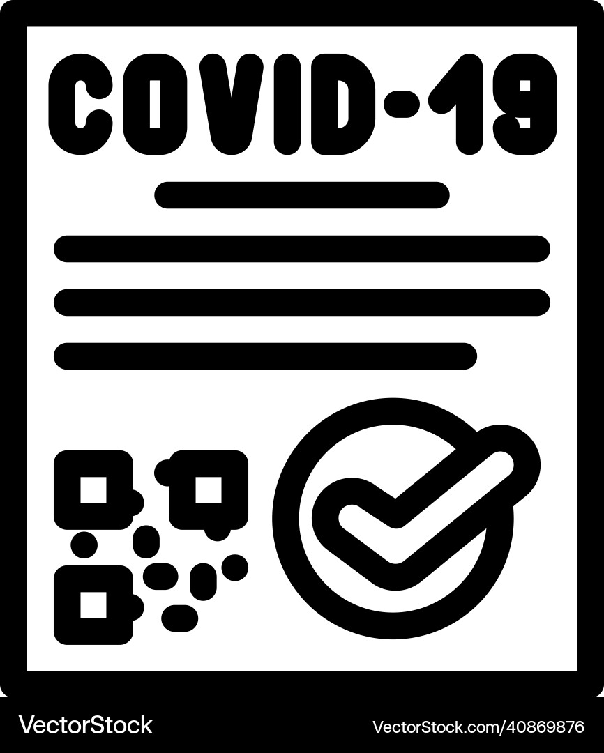 Covid certificate compliance line icon Royalty Free Vector