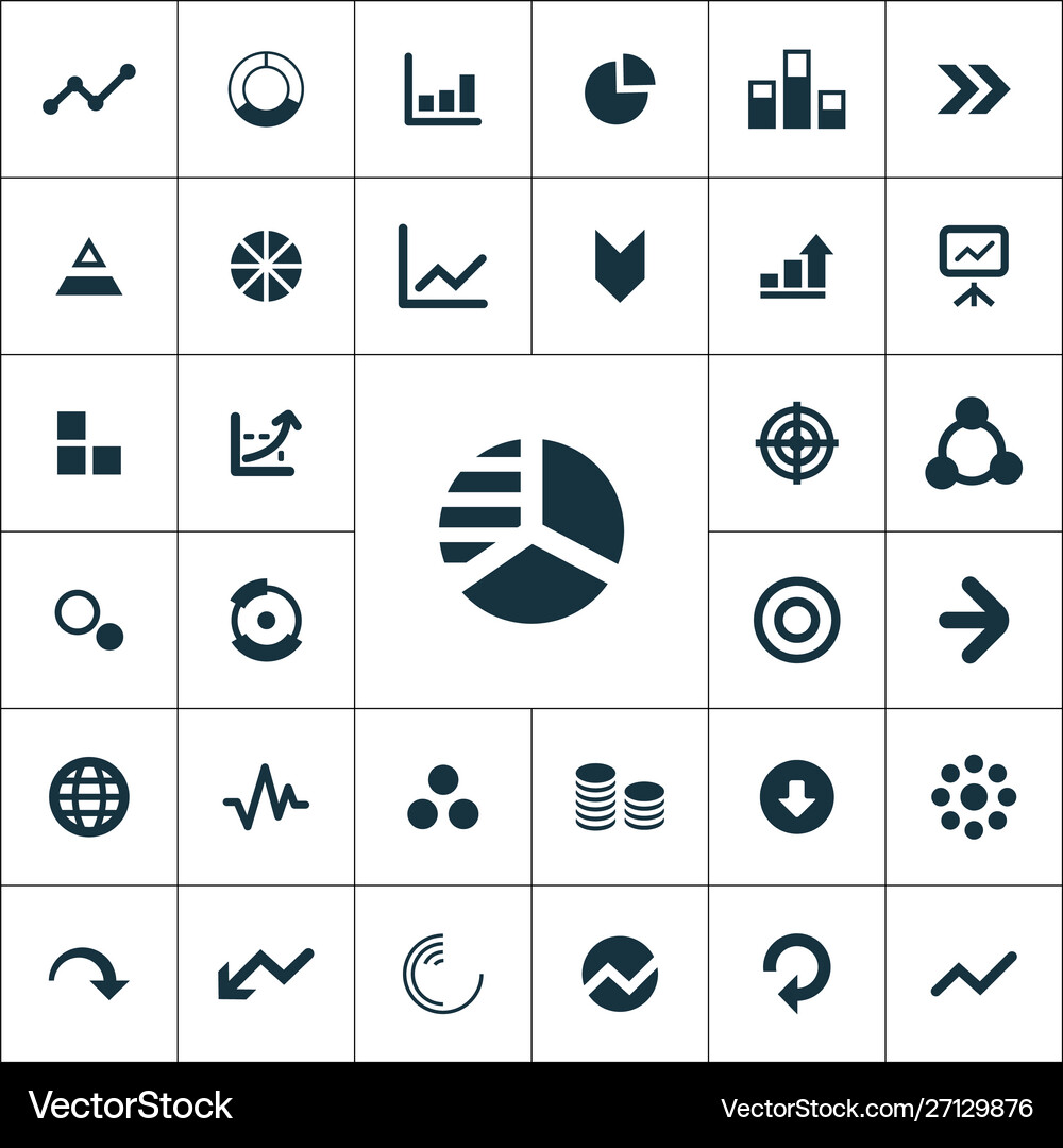 Diagram Icon Set - Charts & Data Royalty Free Vector