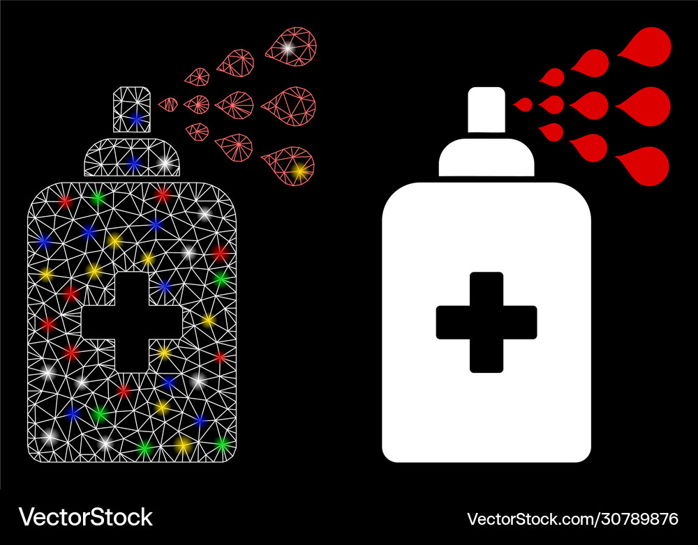 Flare mesh 2d sanitizer spray with color Vector Image
