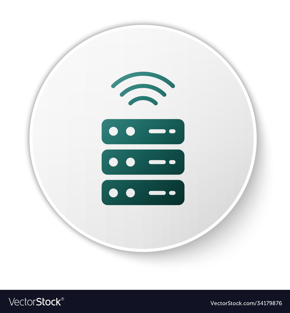 Green smart server data web hosting icon Vector Image