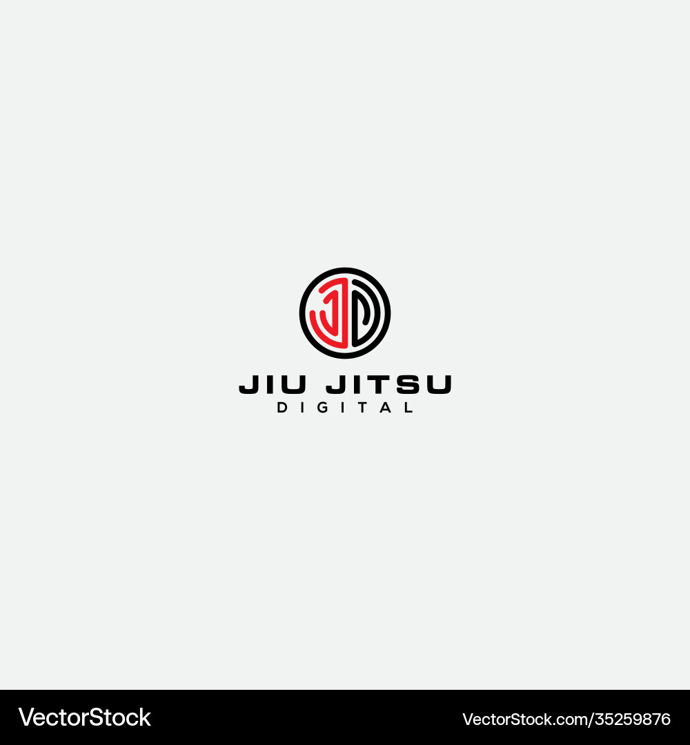 Letter jj logo for jiu jitsu design Royalty Free Vector