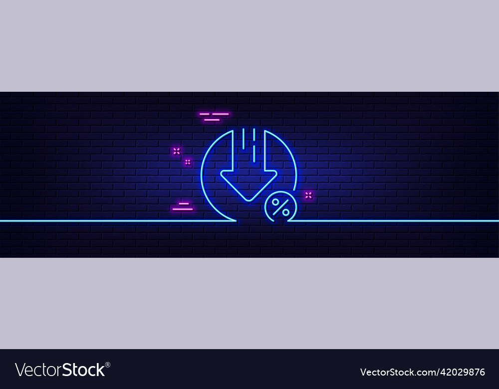 Loan percent decrease line icon discount sign Vector Image