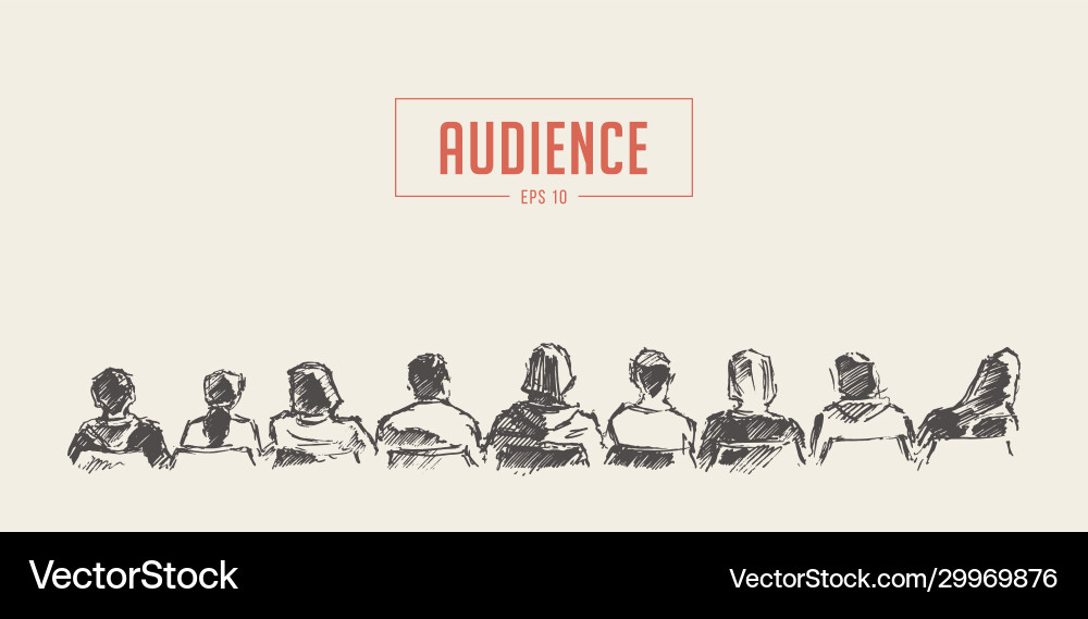 People sitting audience lecture hall sketch Vector Image
