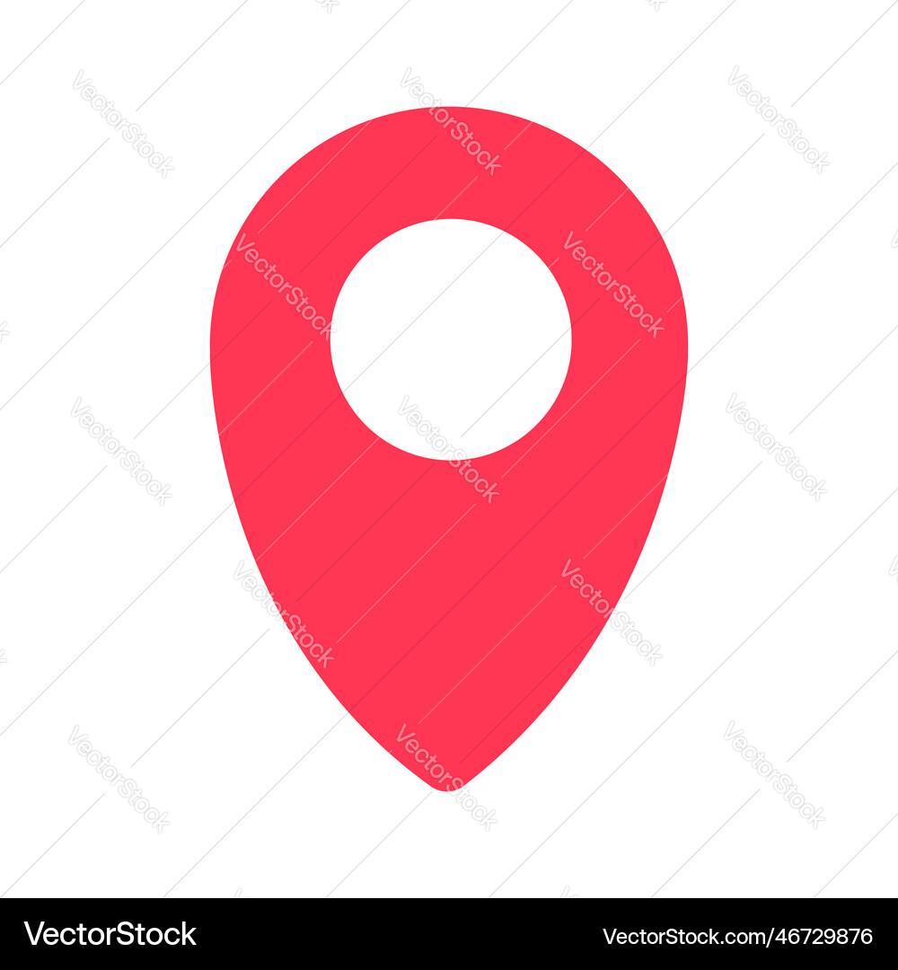 Red pin point icon silhouette on white background Vector Image