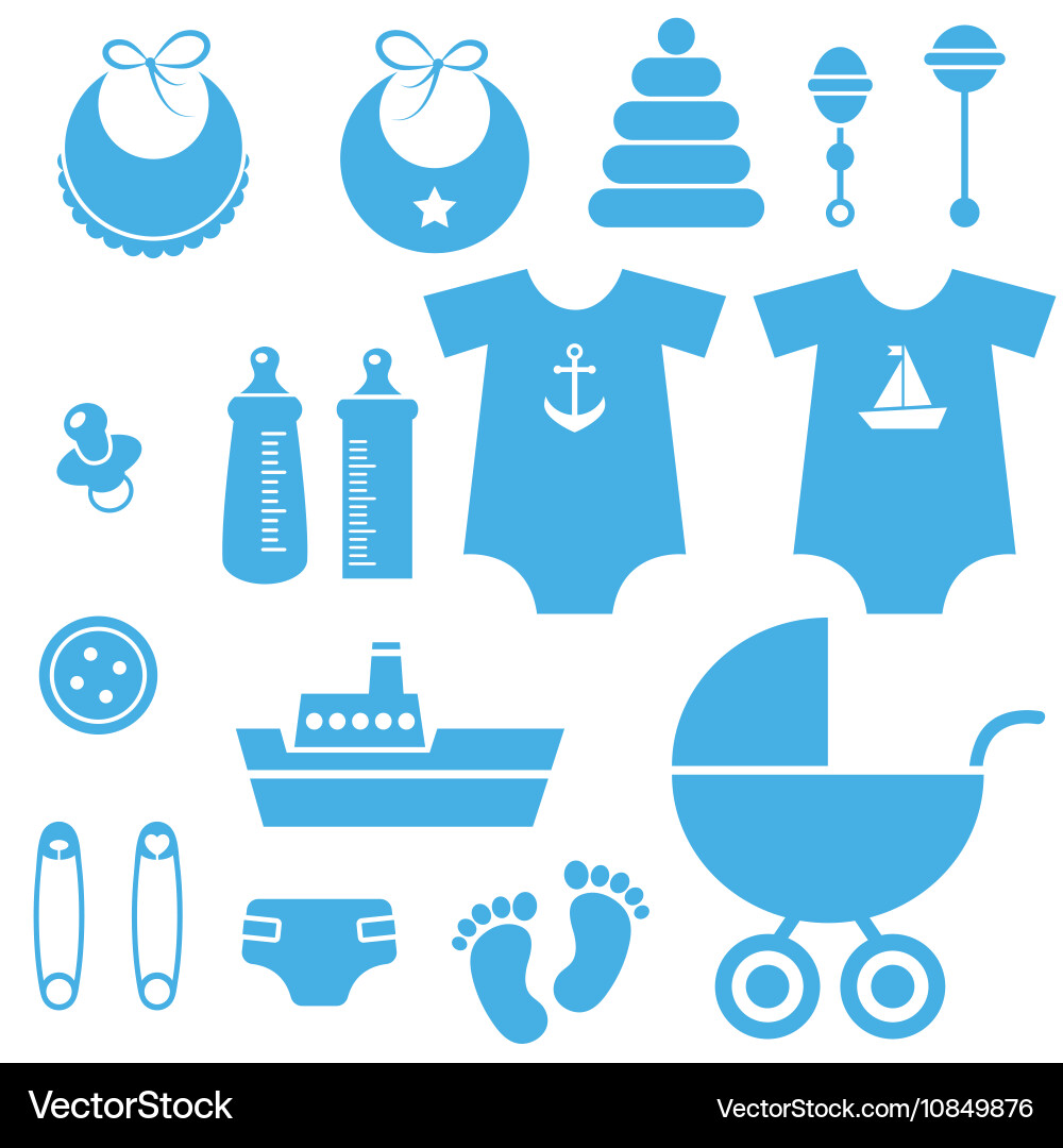 Set baboy elements icons Royalty Free Vector Image