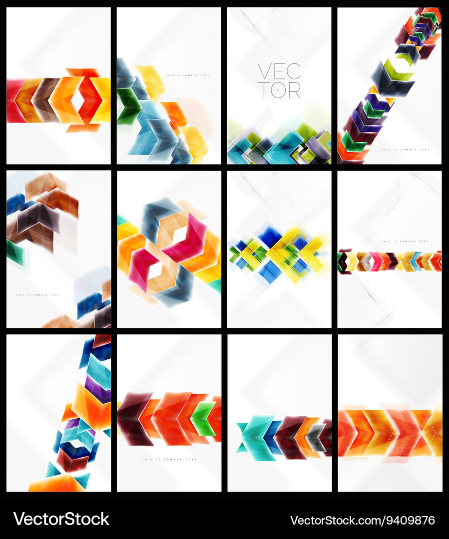 Set of abstract colorful geometric backgrounds Vector Image