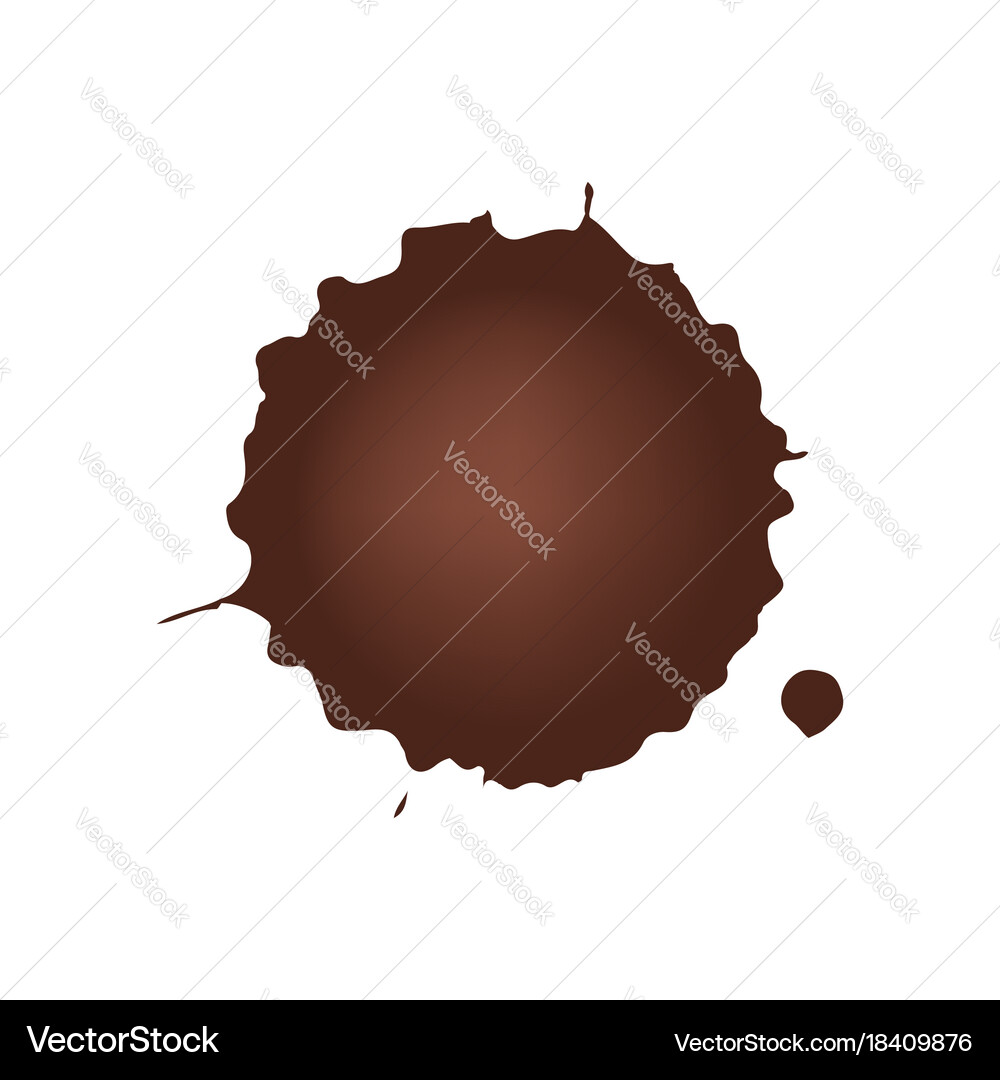 Set of chocolate drop circle or blots on white Vector Image