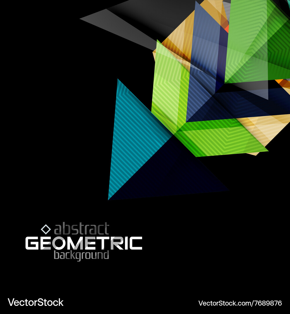 Textured paper geometric shapes on black Vector Image