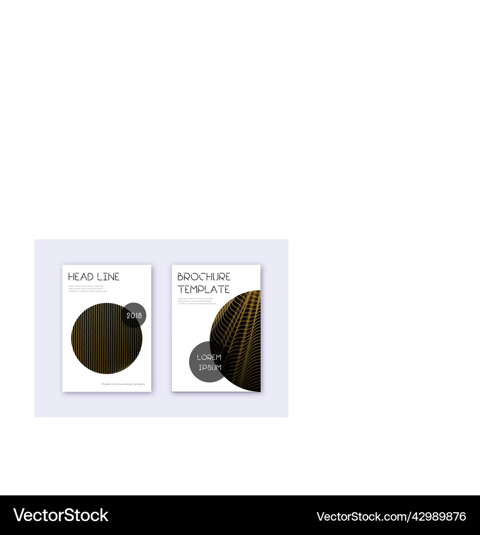 Trendy cover design template set gold abstract li Vector Image
