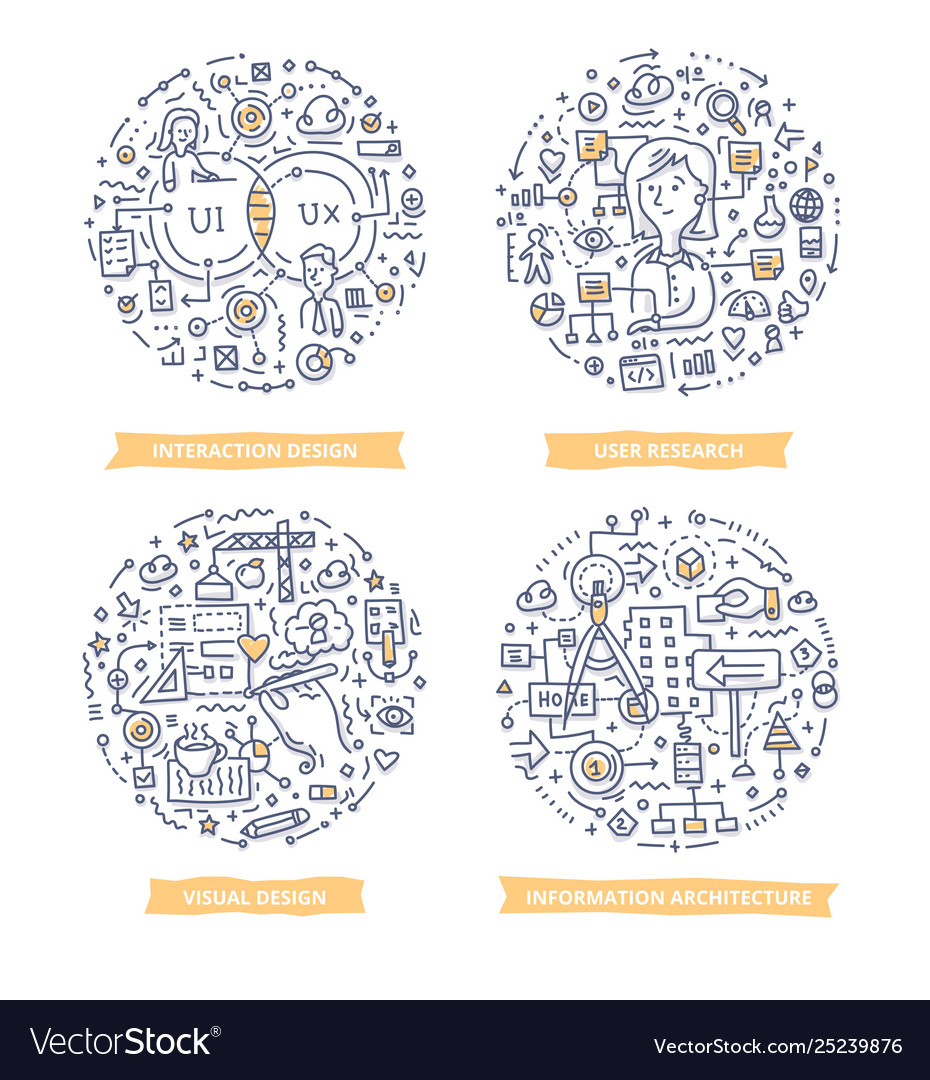 User experience doodle Royalty Free Vector Image