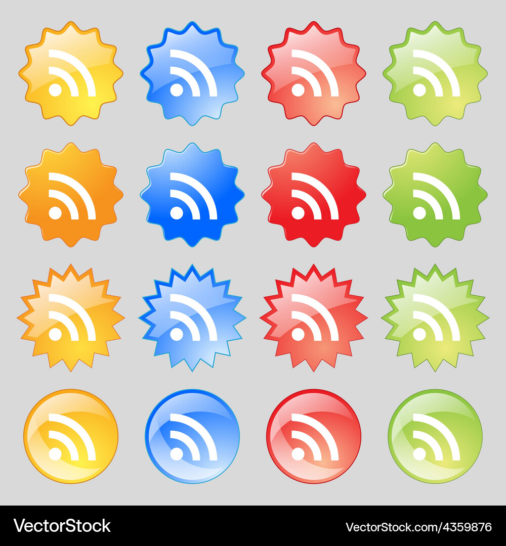 Wifi wi-fi wireless network icon sign big set Vector Image