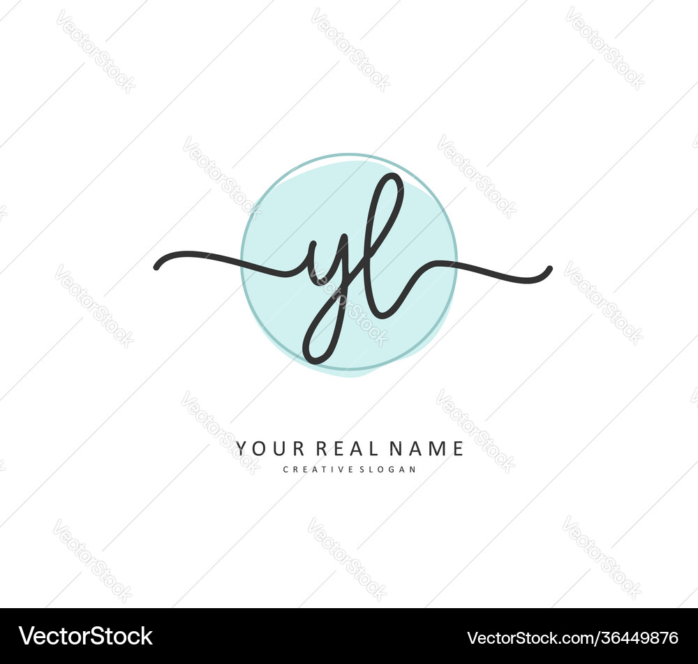 Yl initial letter handwriting and signature logo Vector Image