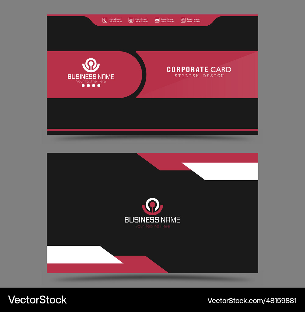 Business card double-sided card design Royalty Free Vector