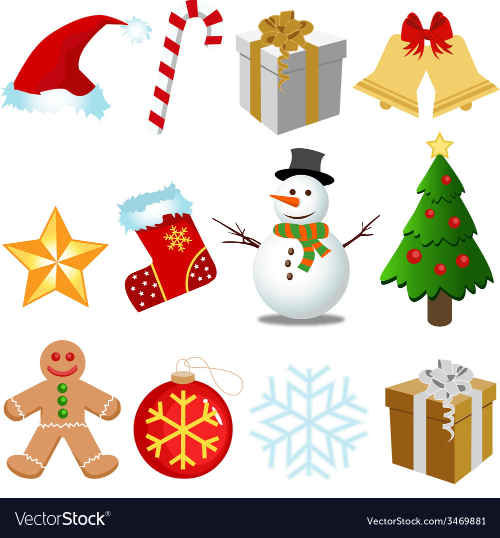 Christmas Set Royalty Free Vector Image - VectorStock