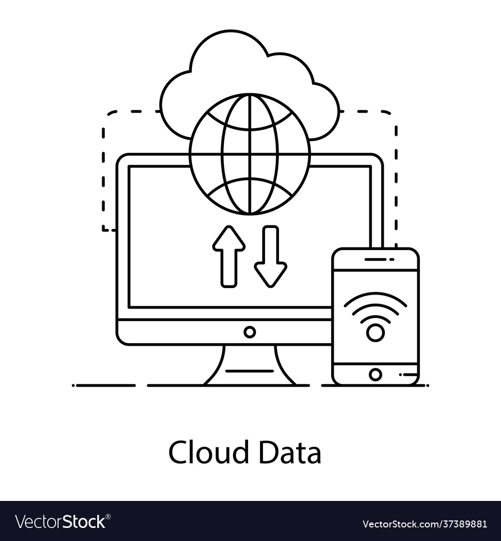 Cloud data Royalty Free Vector Image - VectorStock